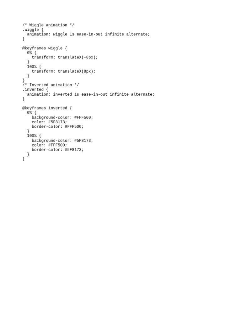 Wiggle Animation | PDF