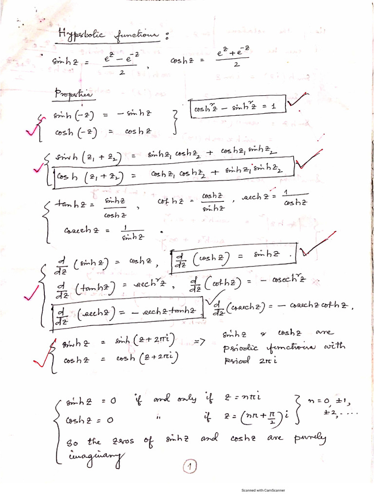 Hyperbolic Functions | PDF