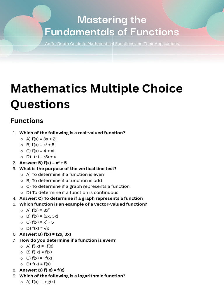 Here Are 50 Challenging Multiple-Choice Questions (MCQS) Based On The ...