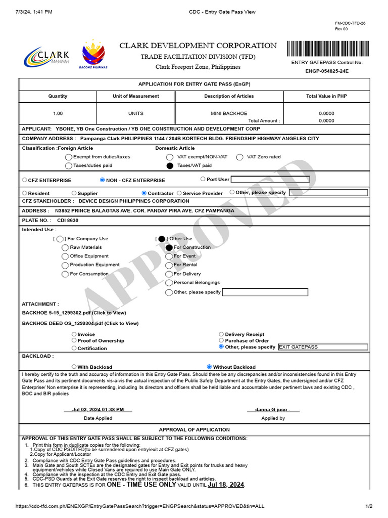 CDC - Entry Gate Pass Search View | PDF | Value Added Tax | Taxes