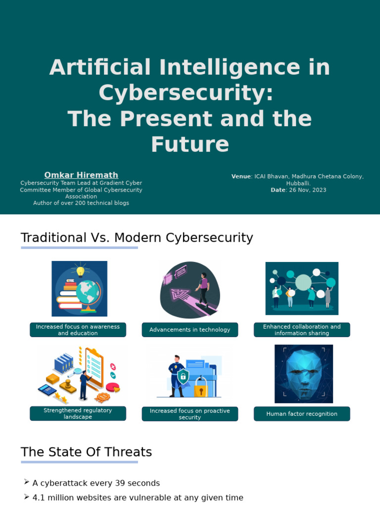 Cybersecurity Powered by Artificial Intelligence - CyberFrat Hubballi Meetup | PDF | Security ...