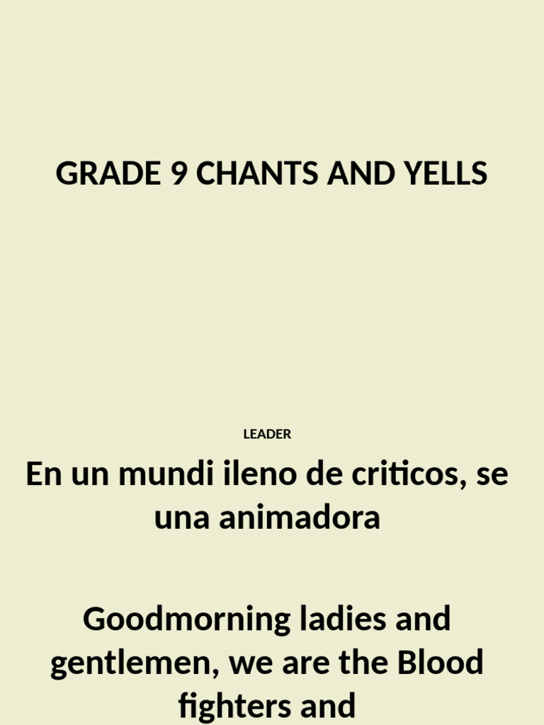 GRADE-9-CHANTS-AND-YELLS | PDF