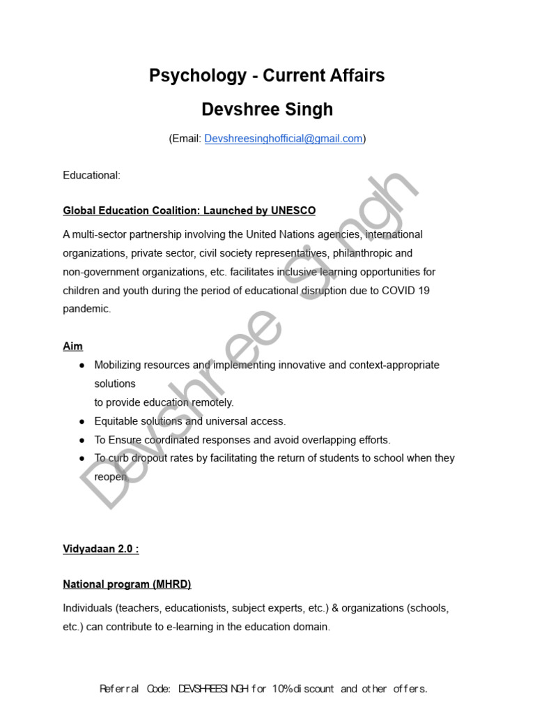 Psychology Current Affairs | PDF | Lead | Cannabis (Drug)