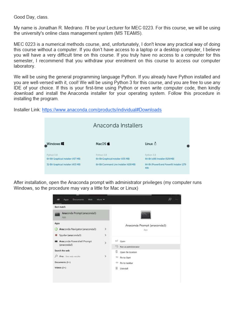 Python 3 Installation Procedure | PDF
