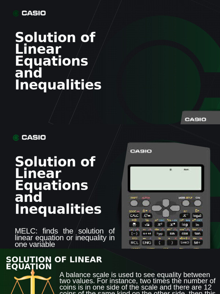Solve Linear Equations & Inequalities | PDF | Equations | Inequality ...