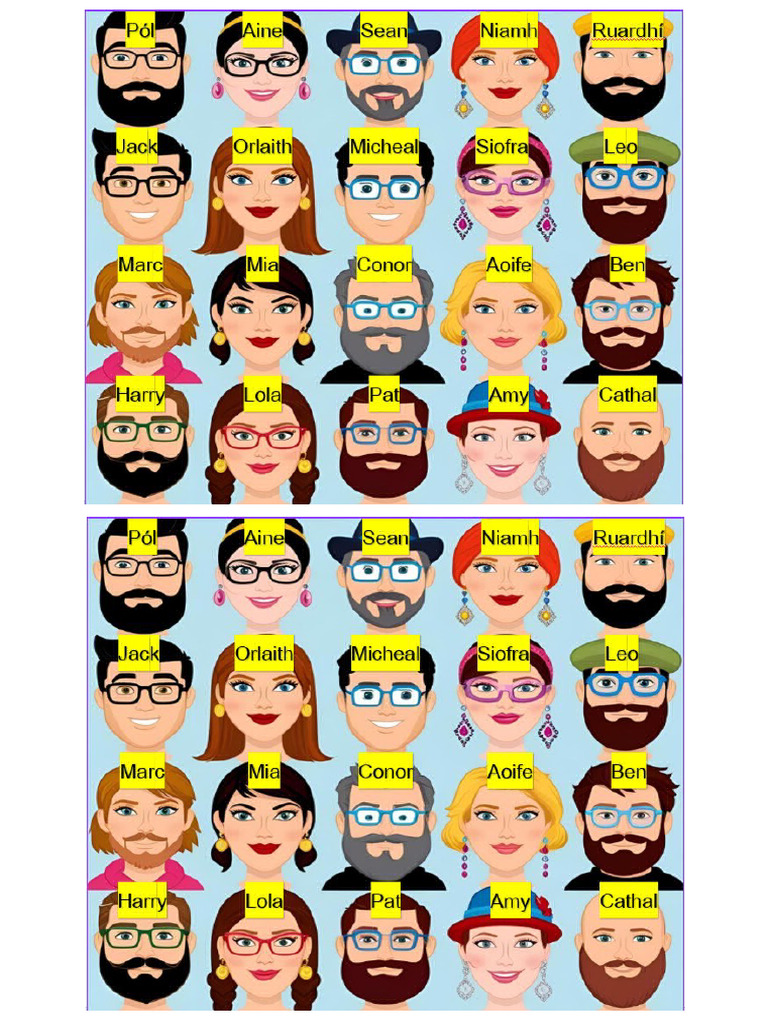 Gaeilge Guess Who | PDF