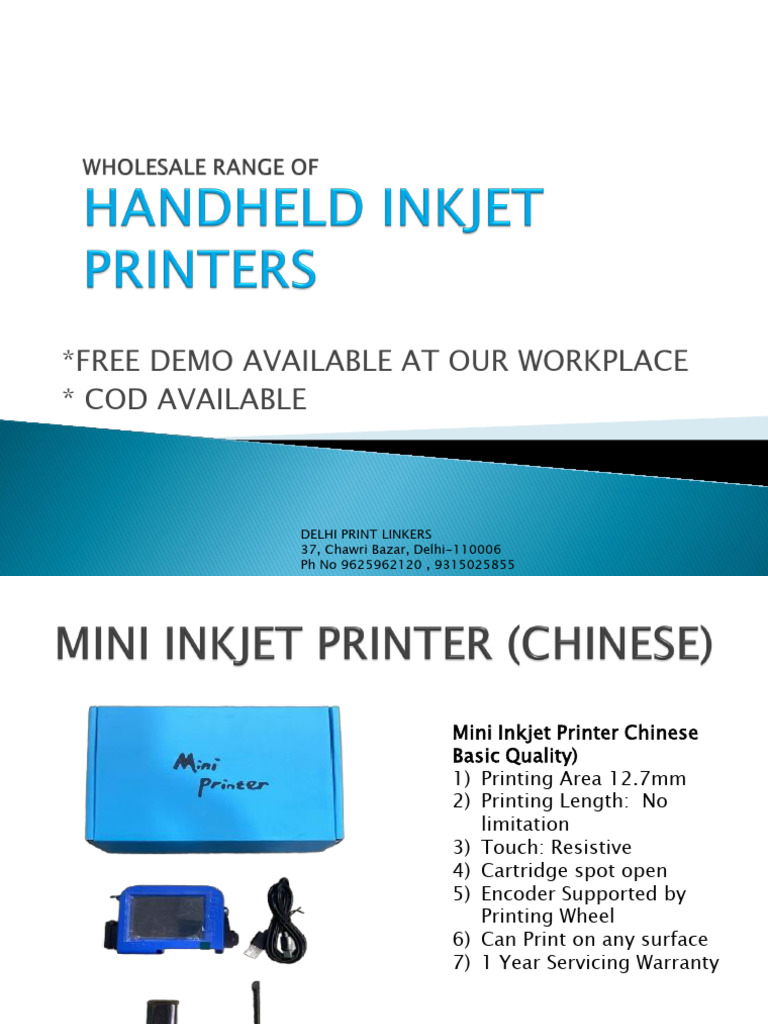 Handheld Inkjet Printers | PDF | Printer (Computing) | Equipment