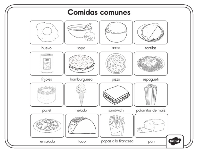 BW Tapete de Palabras - Comidas Comunes | PDF