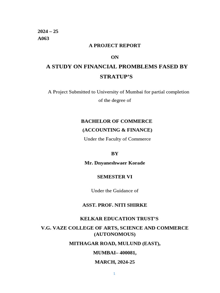 Financial Problems Face by Startups | PDF | Cost Of Living | Startup ...
