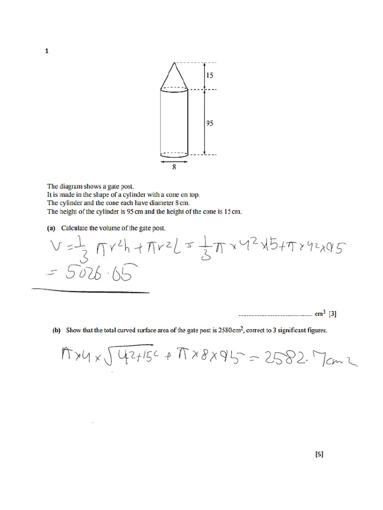 Edited - Vol and Surface Area | PDF