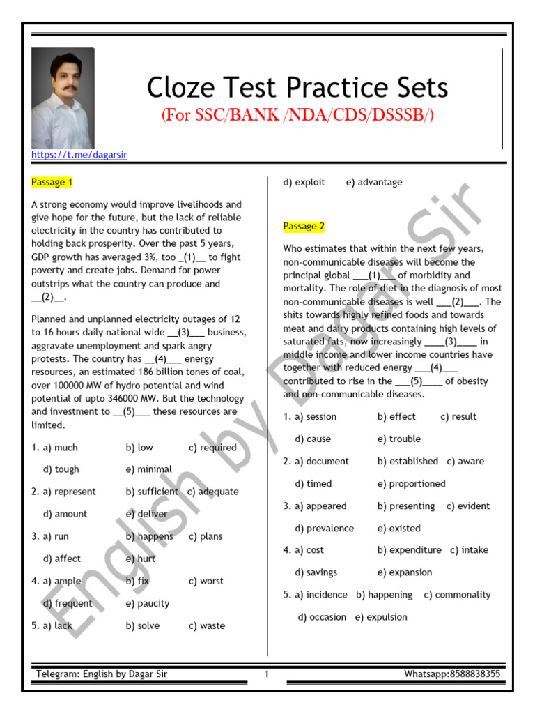Cloze Test Practice for Competitive Exams | PDF | Banks | Automated ...