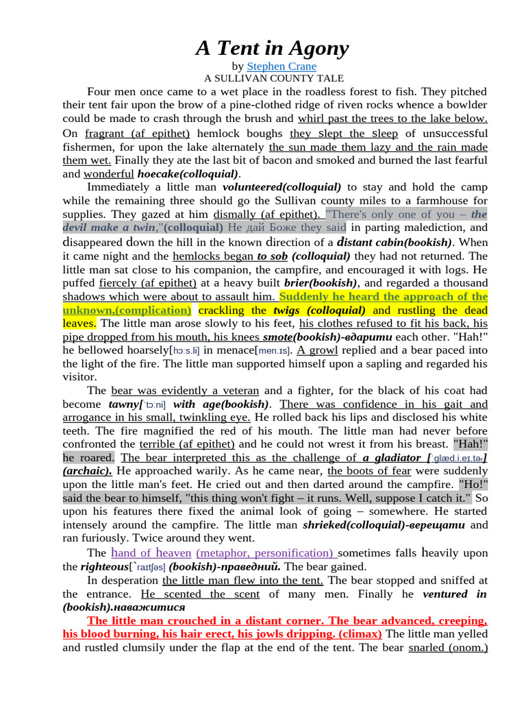 A Tent in Agony | PDF | Narrative | Odor