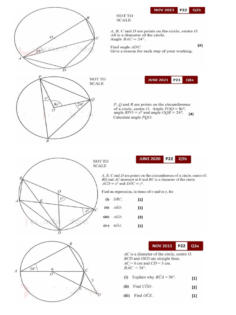 Circle Properties Worksheet | PDF