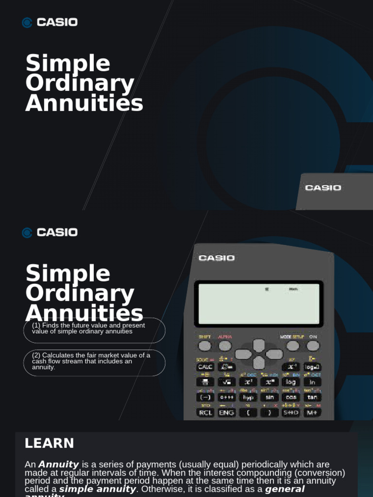 Simple Ordinary Annuities | PDF | Interest | Present Value