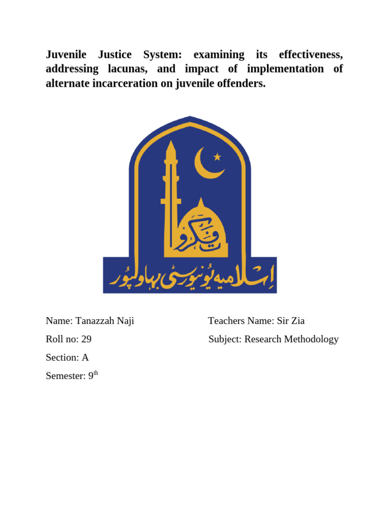 Juvenile Justice System examining its effectiveness (1) | PDF ...