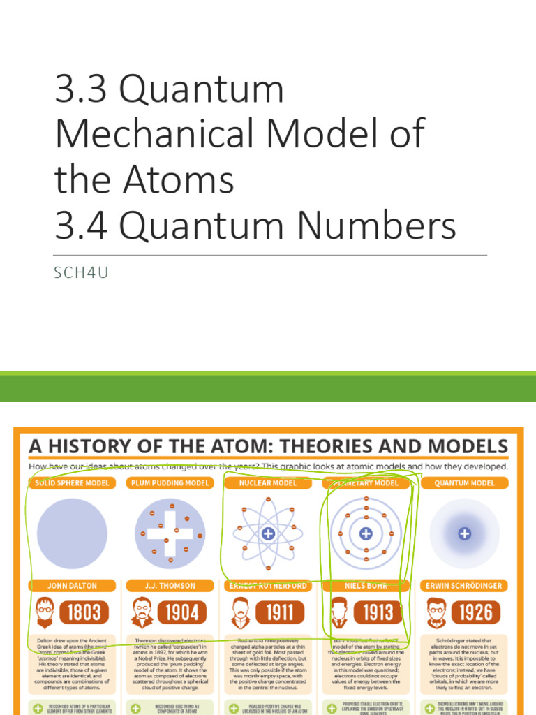 3.3 Quantum Mechanical Model, 3.4 Quantum Numbers(1) | PDF | Atomic Orbital | Quantum Mechanics