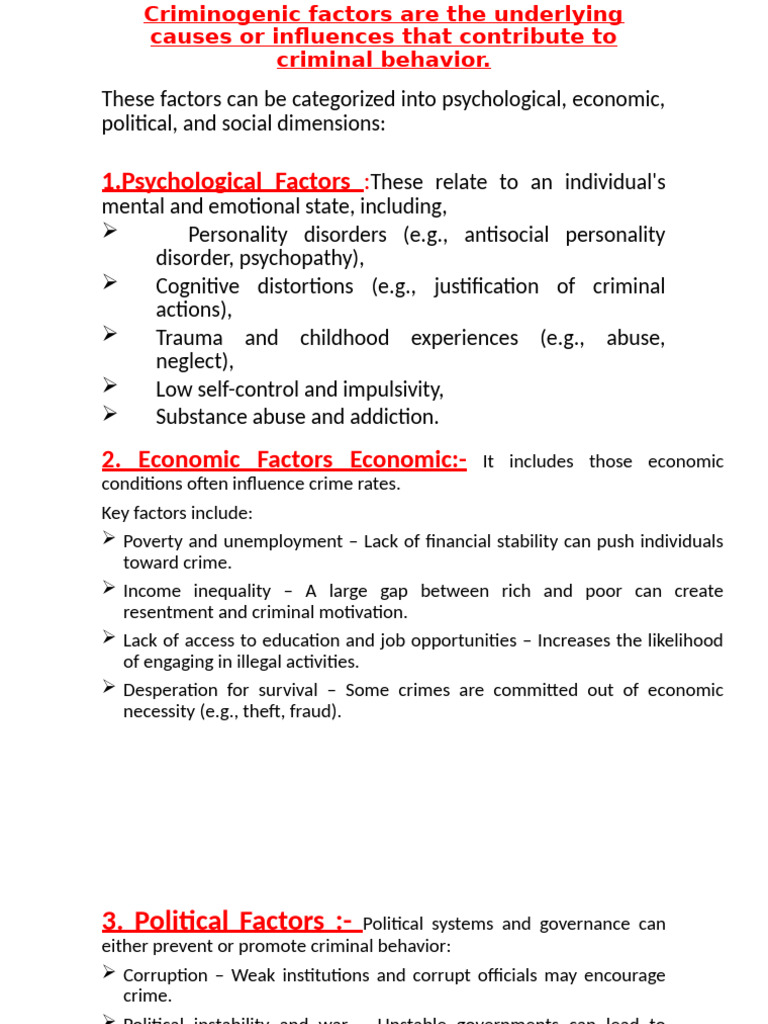 Understanding Criminogenic Factors | PDF