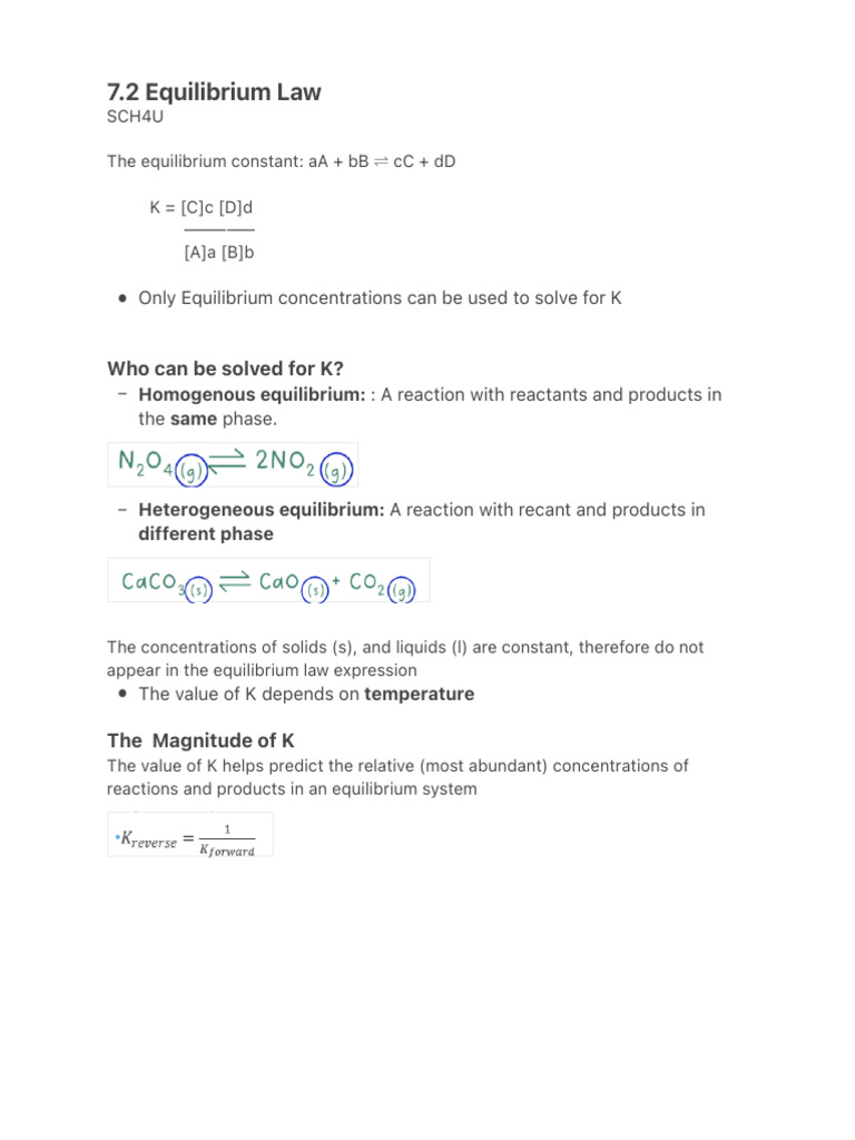 7.2 Equilibrium Law | PDF