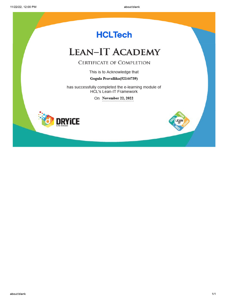 HCL Lean IT Framework | PDF