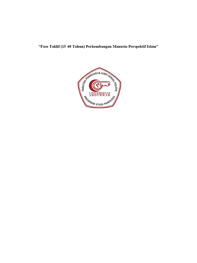 Kel-6 Fase Taklif (15-40 Tahun). | PDF