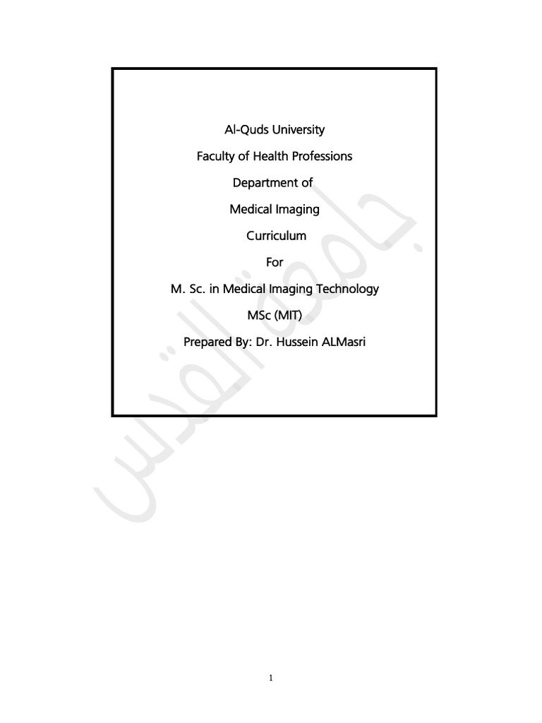 MSc in Medical Imaging Curriculum | PDF | Medical Imaging | Neuroimaging
