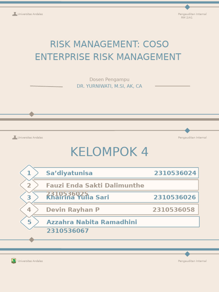 Kelompok 4_ppt Audit Internal Coso Erm | PDF