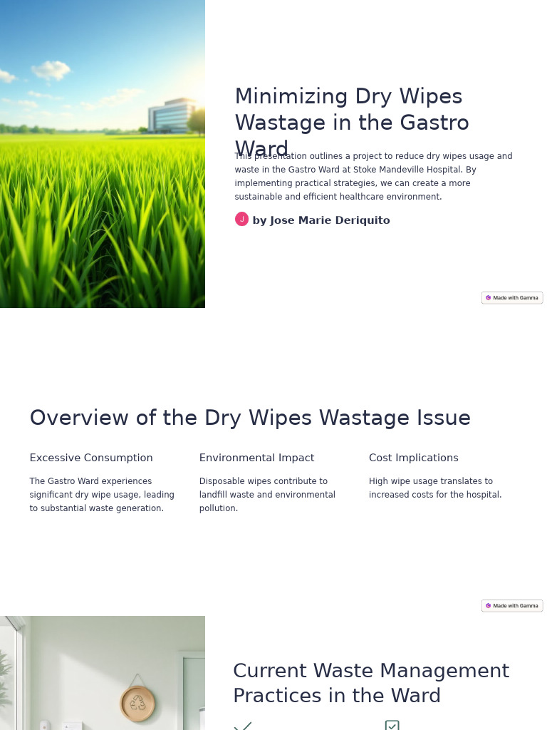 Minimizing Dry Wipes Wastage in The Gastro Ward | PDF | Waste ...