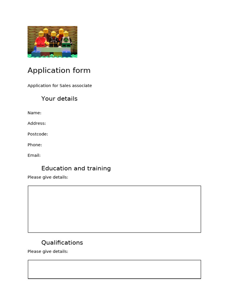 Lego Application Form | PDF