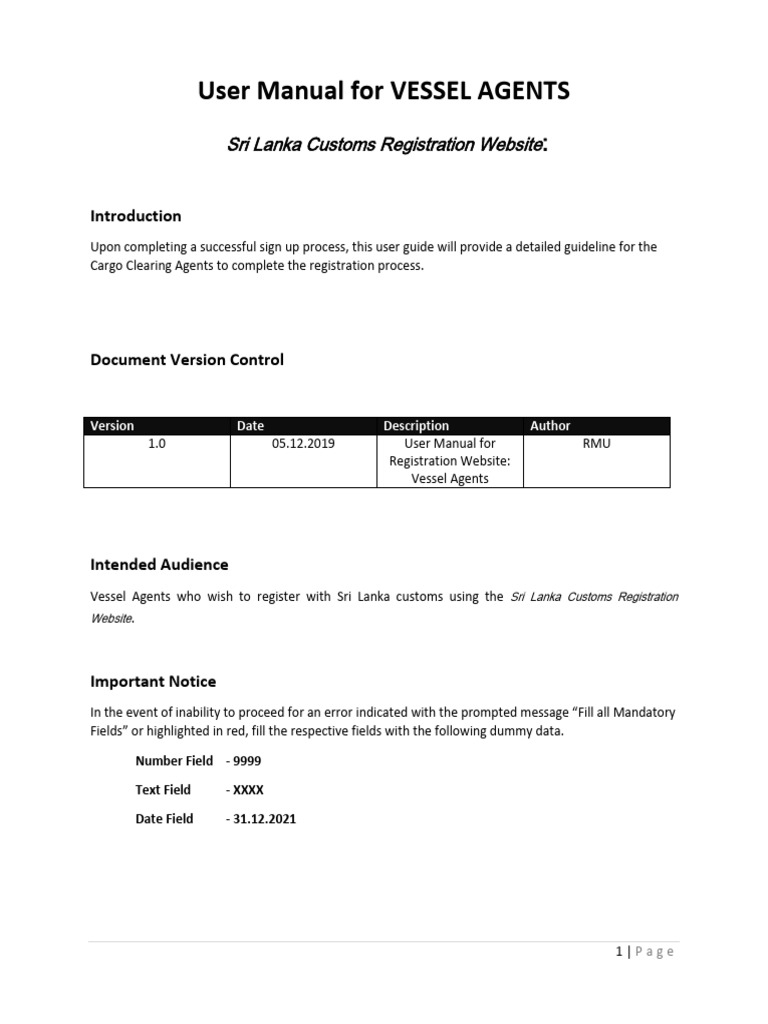 Vessel-Agent User Manual | PDF | Banks | Sole Proprietorship