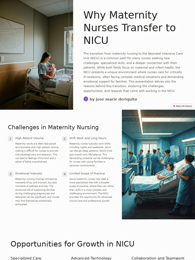 Why Maternity Nurses Transfer To NICU | PDF | Neonatal Intensive Care ...