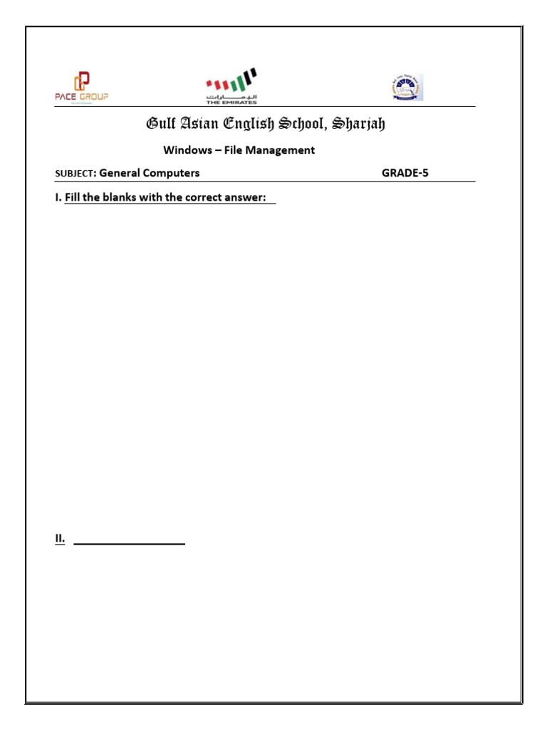 GR 5. Computer Term1 Worksheets | PDF | Computer File | Software