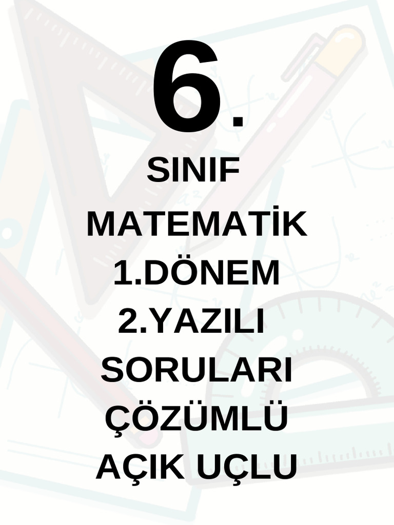 6.sinif Matematä°k 1.dã Nem 2.yazili Yazili Hocam Yenä° | PDF