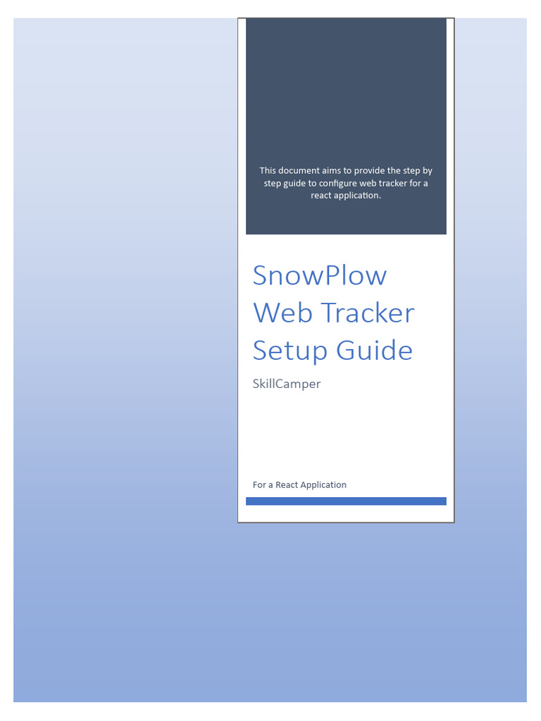 SnowPlow Tracker Setup React Guide v1.0 | PDF | World Wide Web | Internet & Web