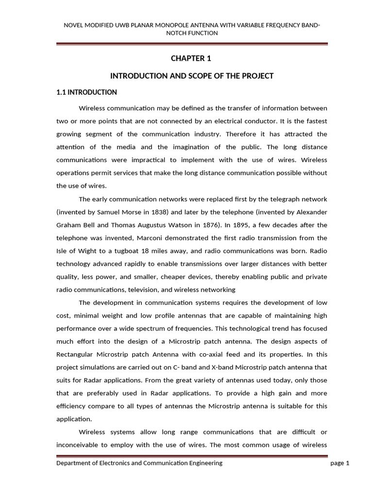Major Final Report Batch1 | PDF | Antenna (Radio) | Ultra Wideband
