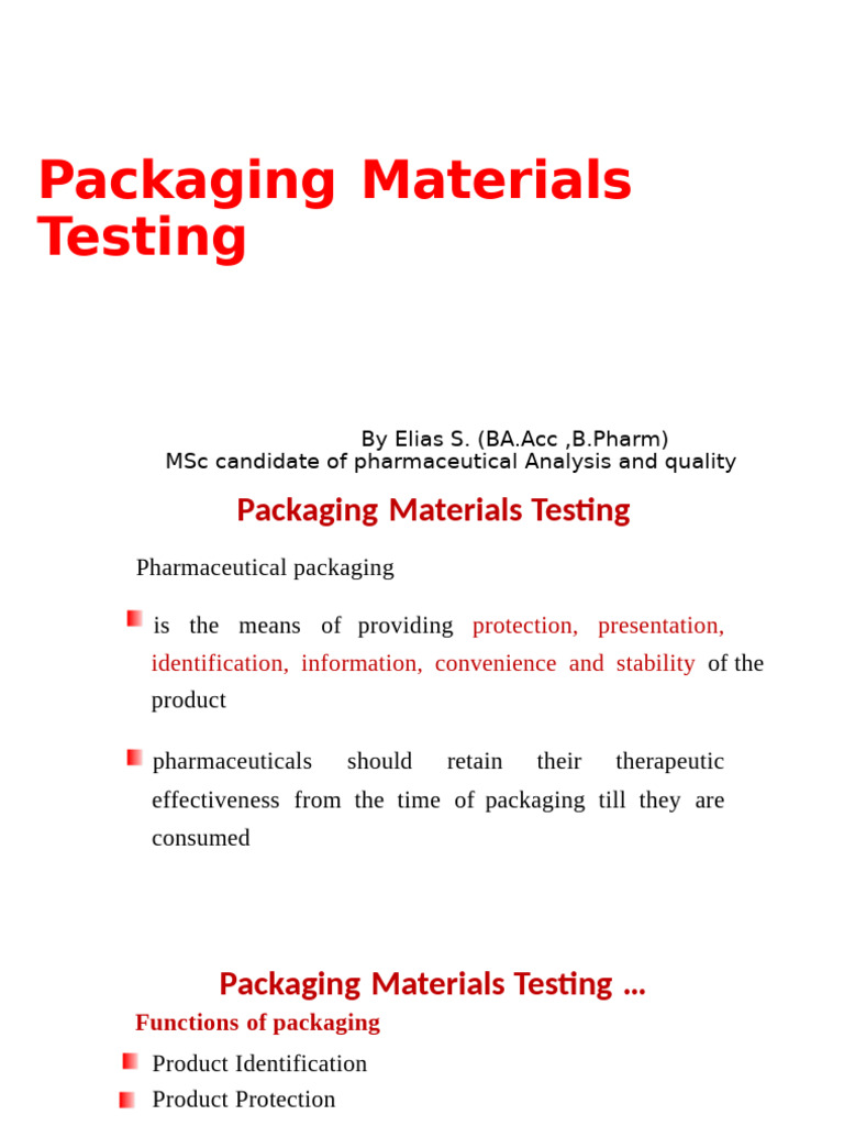 Pharmaceutical Packaging Materials Testing | PDF | Glasses ...