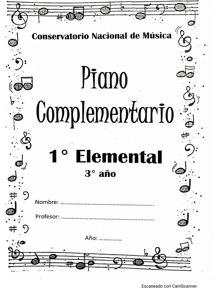 Piano Complementario-1° Elemental | PDF