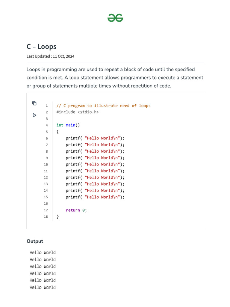 Loops in C | PDF
