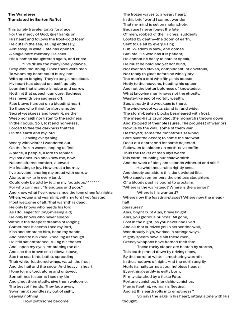 The Seafarer's Lament of Exile | PDF | Heaven