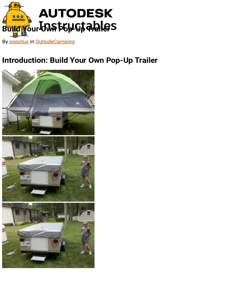 Build Your Own Pop-Up Trailer Guide | PDF