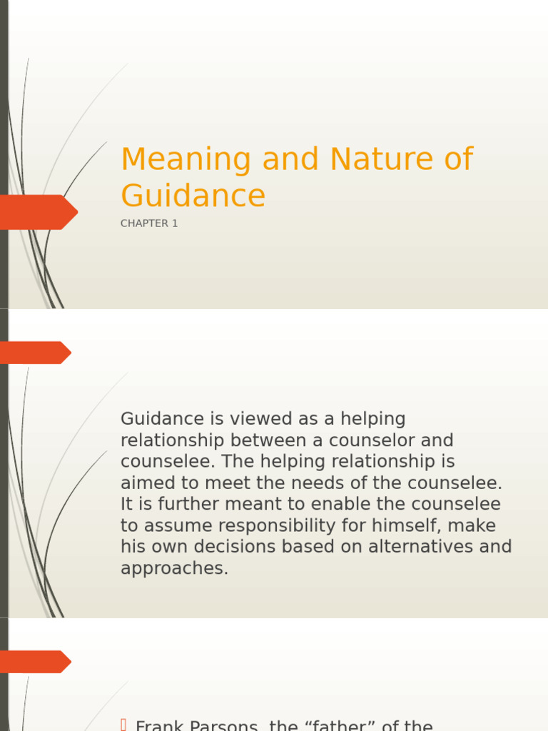 Understanding Guidance in Psychology | PDF | Counseling Psychology ...