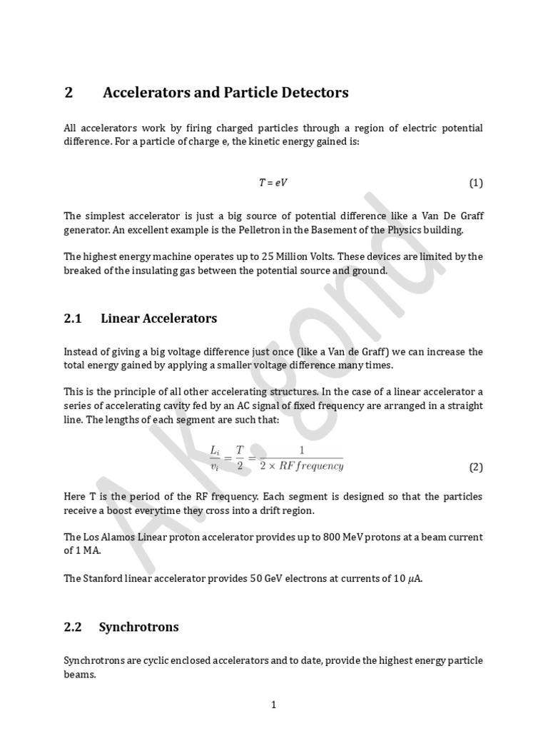 Accelerator and Detector | PDF | Particle Accelerator | Electron