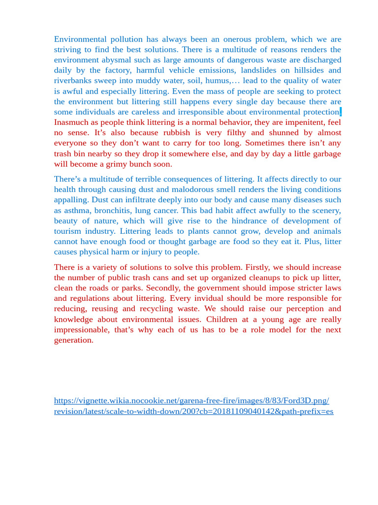 Solutions to Littering and Pollution | PDF