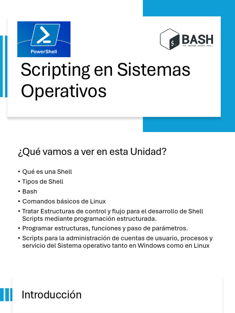 Scripting en Sistemas Operativos | PDF | Interfaz de línea de comando ...