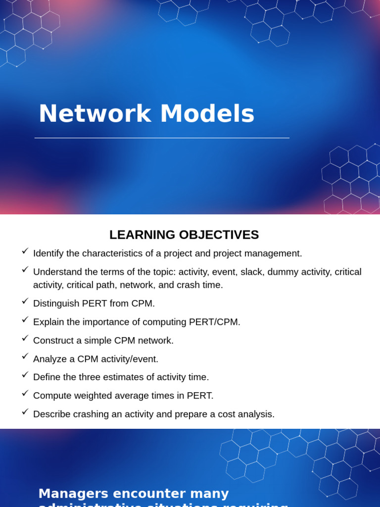 Topic 6 Network Models | PDF | Project Management | Applied Mathematics