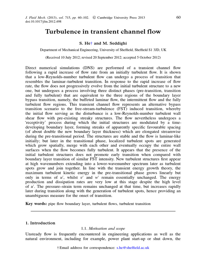 he2013 | PDF | Turbulence | Fluid Dynamics