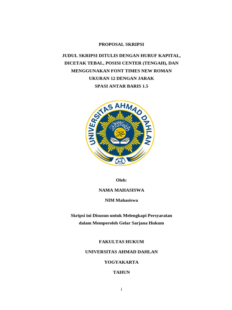 Template Proposal Penelitian Skripsi | PDF