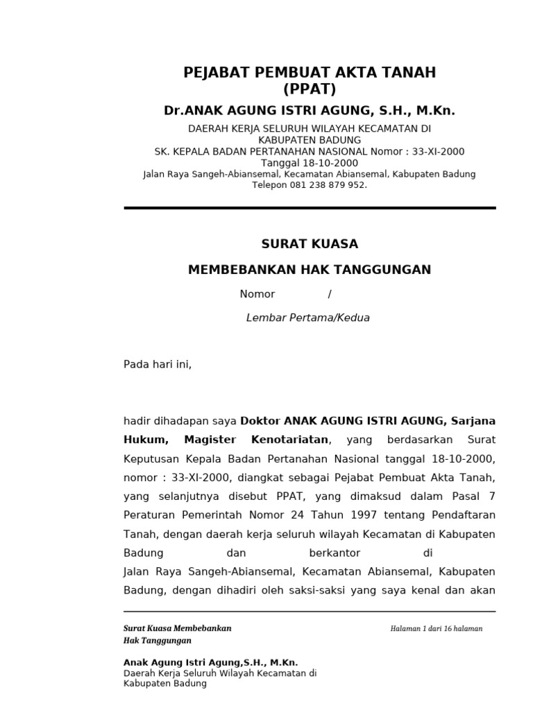 Contoh SKMHT | PDF