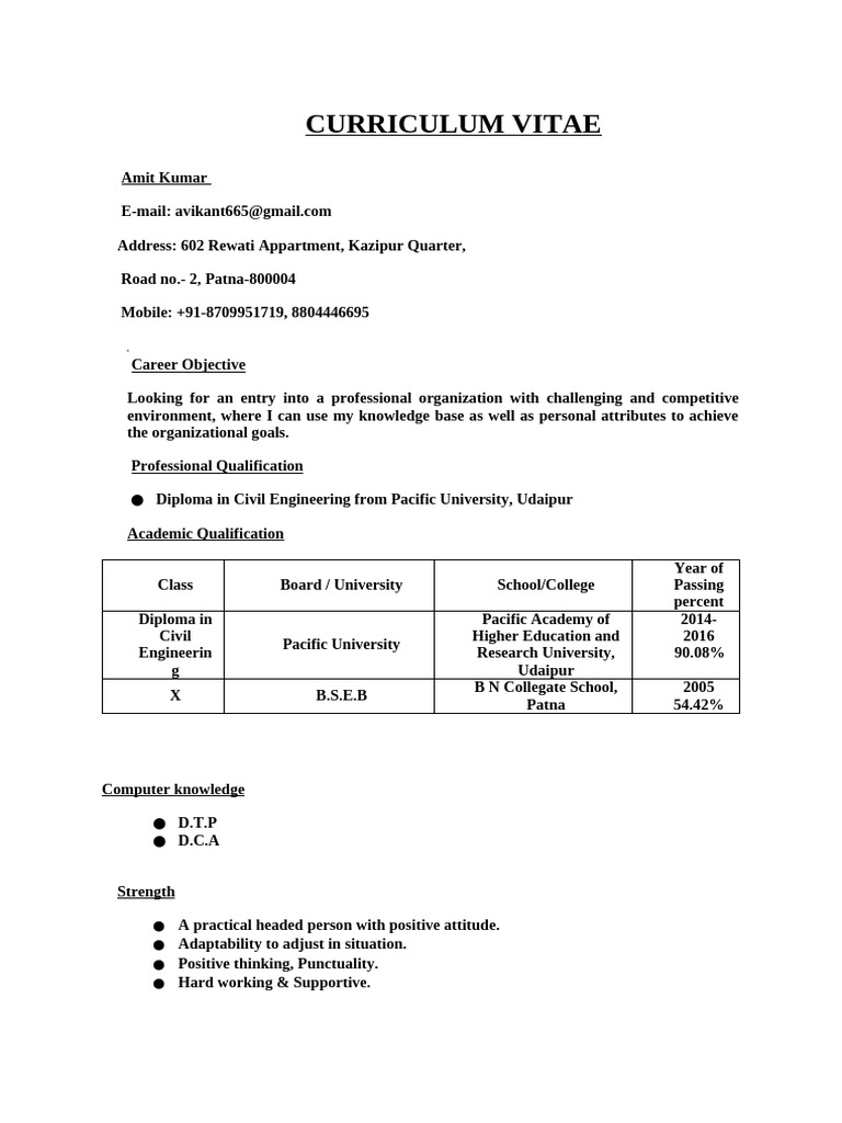CURRICULUM VITAE kant | PDF