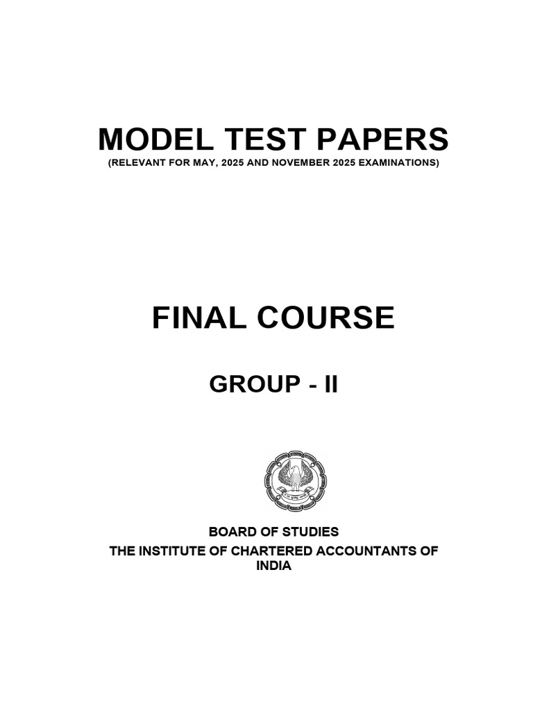 Model Test Papers for CA Final Group II | PDF | Income Tax | Income ...