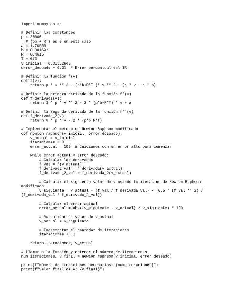 Codigo Python - Metodos Numericos | PDF